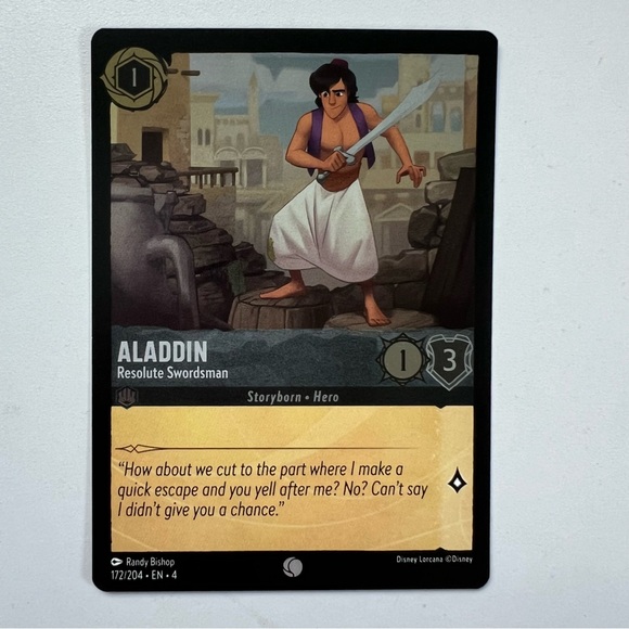 Disney | Games | Foil Aladdin Lorcana Tcg Disney Trading Card Game ...